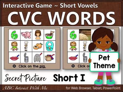 Short I Vowel | CVC Words Interactive Phonics Game {Reveal Secret Picture}
