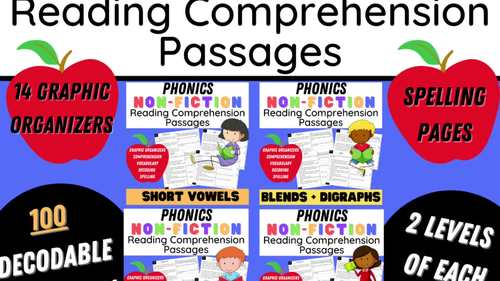 Nonfiction Reading Comprehension Passages - Decodable Phonics Spelling ...