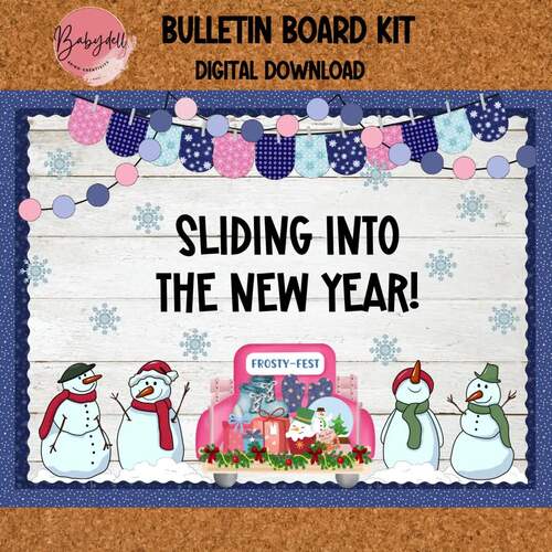 Winter Bulletin Board: New Year Snowman Theme | Classroom Decor ...