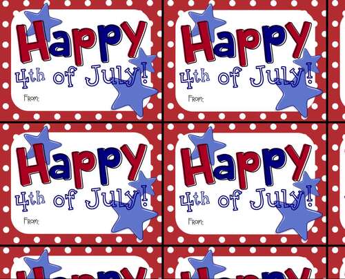 Cute 4th of July (Independence Day) Gift Tag- Happy 4th of July!