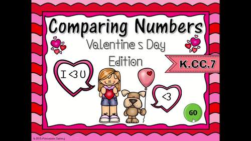 Comparing Numbers Valentine's Day Powerpoint Game by Teacher Gameroom