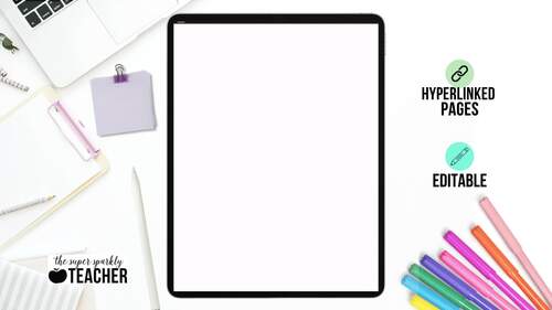 Minimalist Digital Teacher Planner 25-26 PURPLE | Editable | Goodnotes