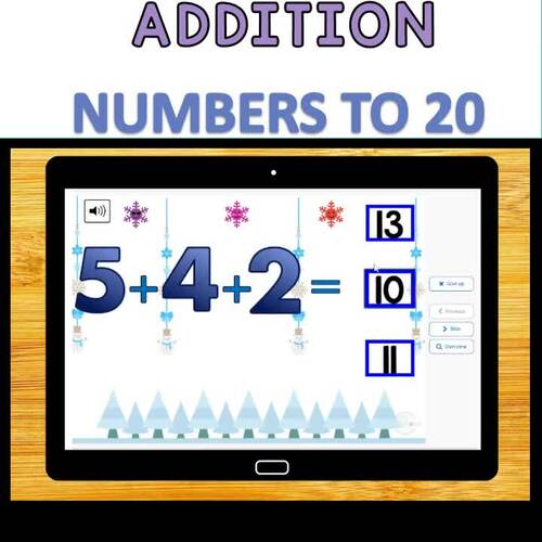 Adding 3 numbers | Addition to 20 | Boom cards Winter by Limes and Lemons