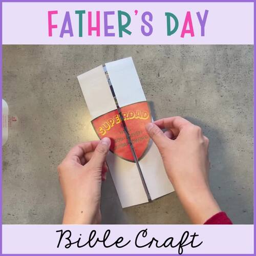 Father's Day Tri-Fold Bible Craft, Superhero Printable Craft Activity ...