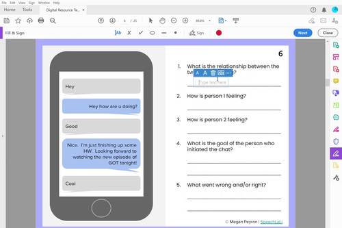 Teen and Young Adult SOCIAL SKILLS Text Messages by speechlali | TPT