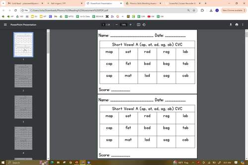 Blending Lines Phonics Assessment | First Grade Reading Assessments