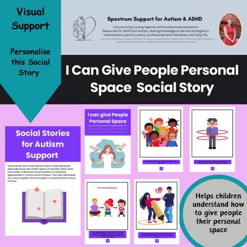 Personal Space Social Story Personal Space Bubble Autism Visuals ABA ...