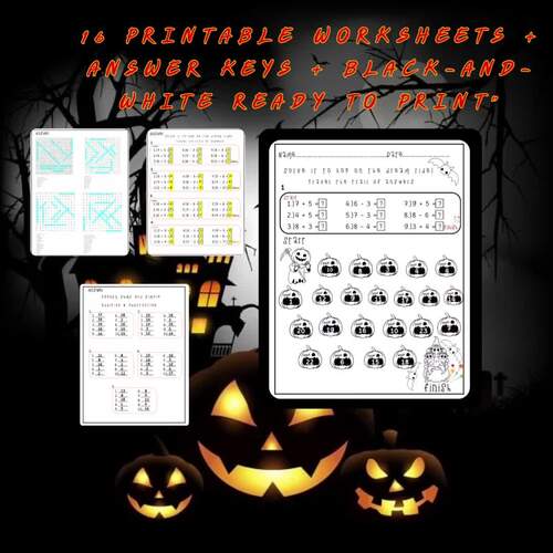 Halloween Math Worksheets and Word Search | Spooky Addition ...