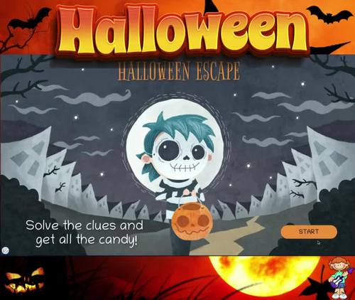 Halloween Mini-Digital Escape ELA Skills Antonym Synonym Homophone Homonym