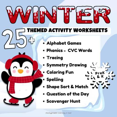 Winter Activity Worksheets | Phonics, Tracing, Coloring, Spelling ...