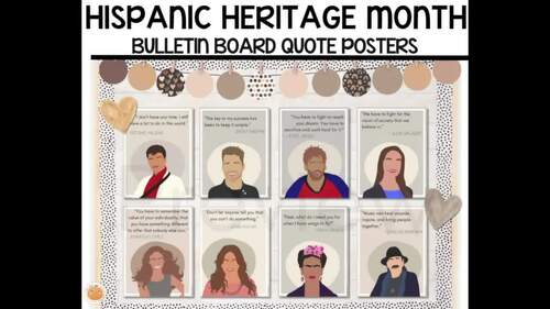 Hispanic Heritage Month Quote Posters for Latinx Bulletin Board & Decor