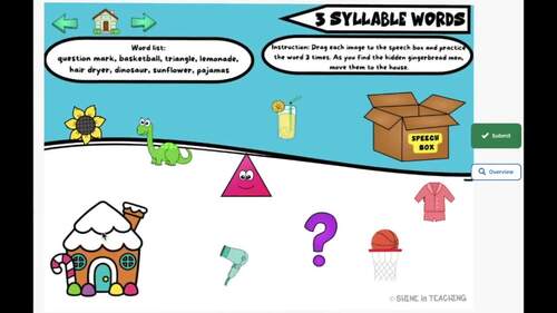 Multisyllabic Words GAME - Hide and Seek - Christmas - BOOM Cards