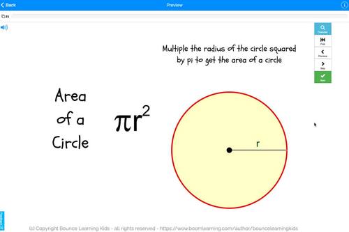 Area of a CIRCLE (BOOM digital distance learning deck) by Bounce ...