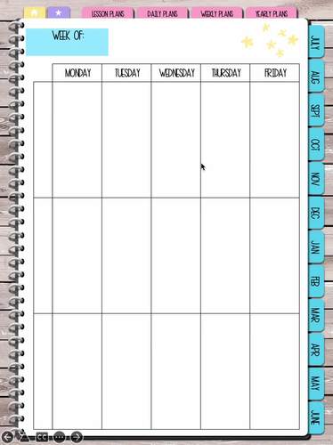Digital Teacher Planner Undated - Ipad Tablet PDF Annotating App