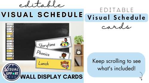 Editable Visual Schedule Wall Display Cards by Visual Support Hub