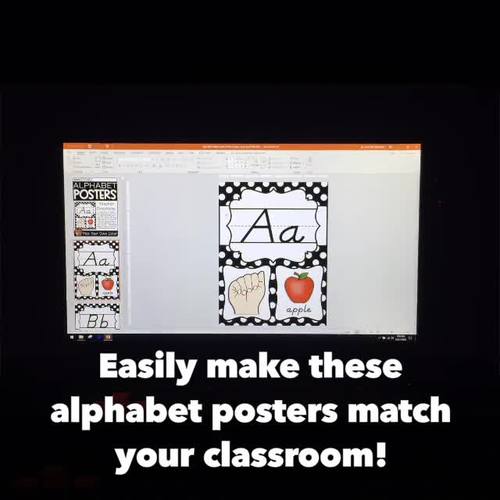 Alphabet Posters with ASL Hand Signs | Polka Dot Theme | D'Nealian ...