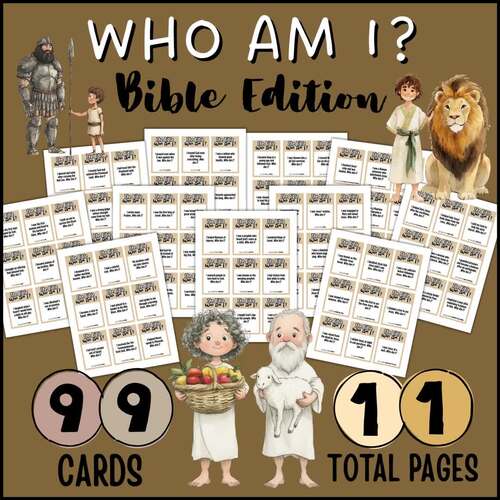 Who Am I Bible Game Printable | 99 Old & New Testament Christian ...