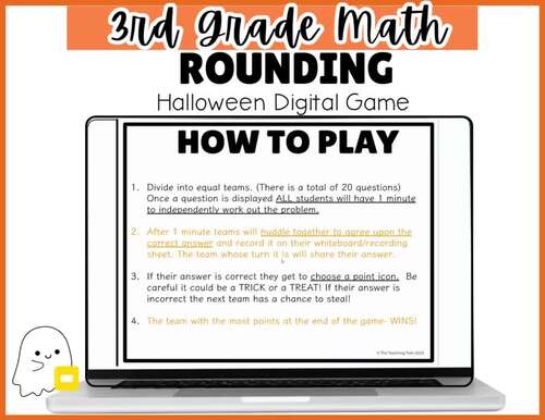 Halloween Math Game 3rd Grade Rounding Review Activity- No-Prep Google ...