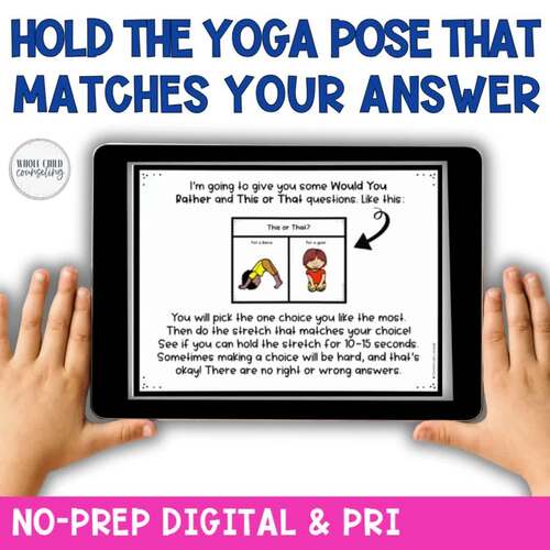Kids Yoga Pose Cards Movement Game and Posters with Would You Rather ...