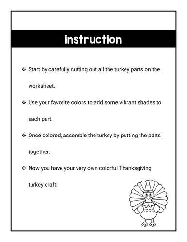 Thankful Turkey Craft | Thanksgiving Cut and Paste Activity by ...