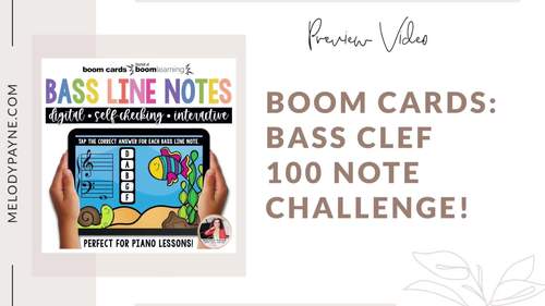 Bass Clef Line Notes BOOM™ Cards 100 Note Challenge - Piano Lessons & Music