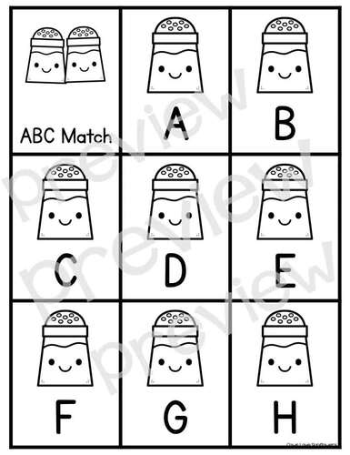 Salt and Pepper | Uppercase & Lowercase Alphabet Matching | ABC Flash Cards