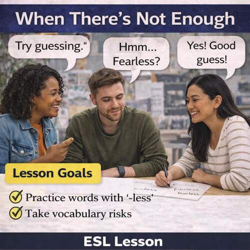 ESL Suffix -LESS Vocabulary Lesson: Meaning, Usage & Speaking Practice