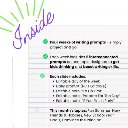 Morning Work Warm Ups - Daily Bell Ringer Activities for 3rd 4th 5th AUGUST