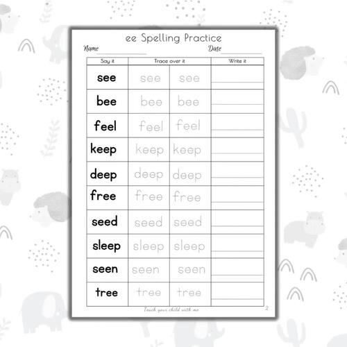 Phonics phase 2 Spelling Practice, teach sounds, literacy activity or ...