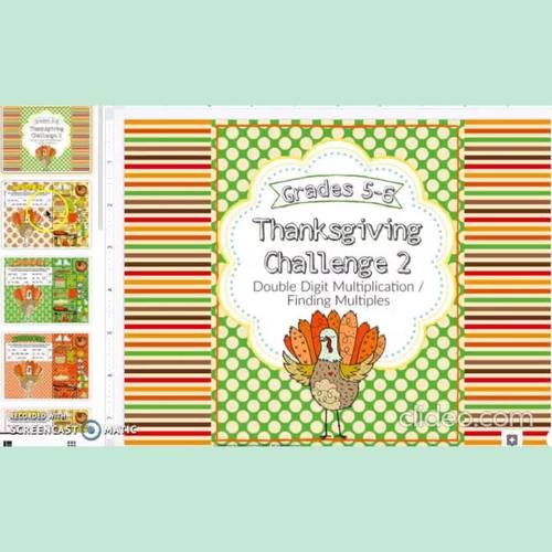 Dollar Deal Thanksgiving Math Digital Multiplication 5th 6th Disguise a ...