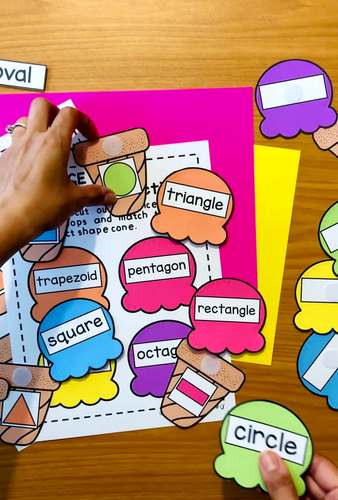 Early Shape Sorting Activity - Ice Cream Shapes! by Look We're Learning