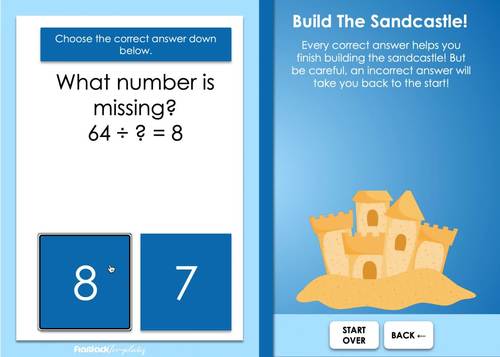 Summer Division Digital Math Boom Cards Game by Bright Minds Engaged