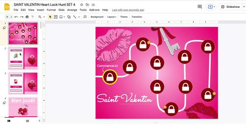 French Valentine's Day Vocabulary Activity BOOM CARDS Saint Valentin SET 4