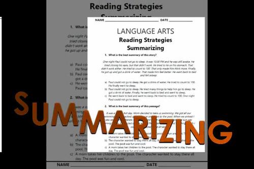 Reading Comprehension Strategies Passages: Summarizing and Supporting ...
