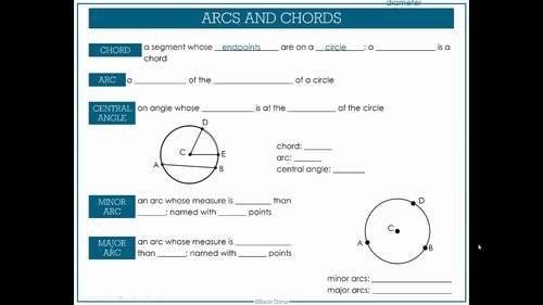 Geometry PowerPoint | Arcs & Chords DISTANCE LEARNING by Kacie Travis