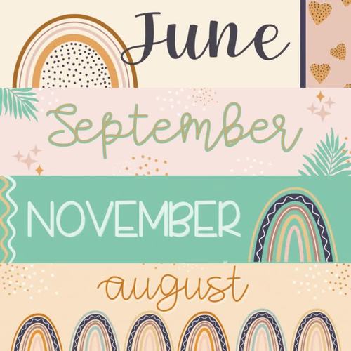 Boho animated Google Classroom headers banners French English months of ...