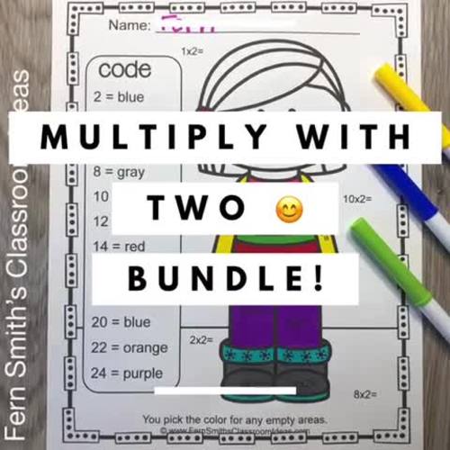 Multiply With 2 Color By Number Worksheets and Task Cards for Third ...
