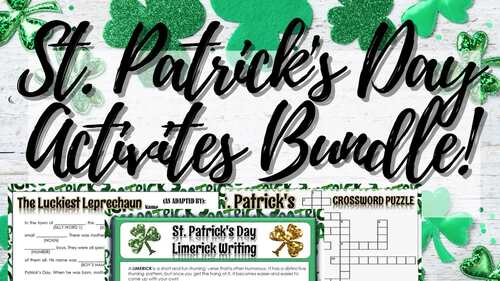 St. Patrick's Day SEVEN Activities ELA ENGLISH: Writing Grammar Poems ...