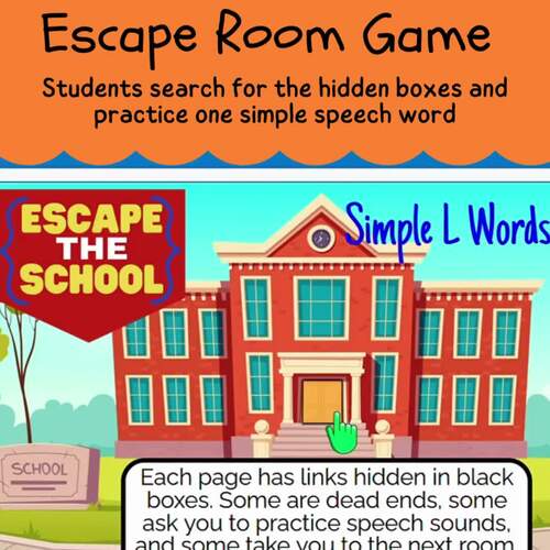 CH Articulation Simple Word School Escape Room BOOM CARDS Game | TPT