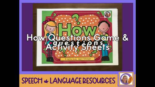 How questions- cards, game board and worksheets by Katrina Bevan