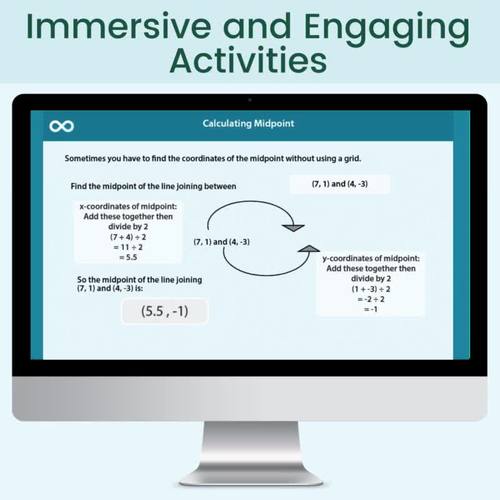 Mid-point of a Line Segment Digital Math for 9th to 10th Grade with ...