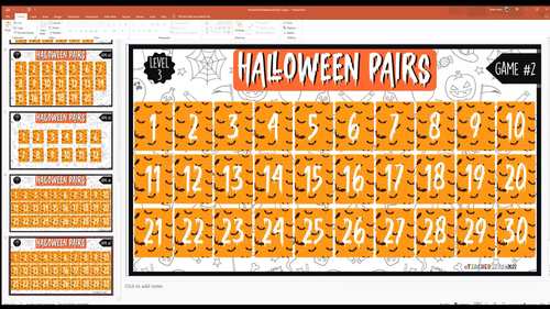 Halloween Pairs Matching Game for PowerPoint a Fun and Interactive ...
