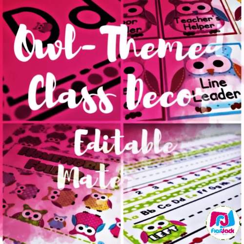 Owl Themed Classroom Materials Bundle (EDITABLE Materials, too!)