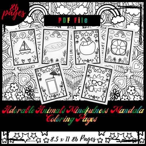 Summer Bundle 86 Coloring Pages, Printable Summer Coloring Sheets PDF