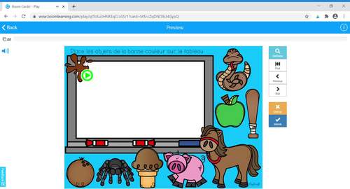 FRENCH BOOM CARDS • Sorting Colours with AUDIO by Peg Swift French ...