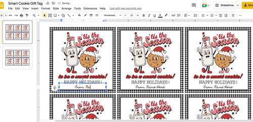 Retro Christmas Cookie Gift Tag | Student Holiday Favor Tag | TPT