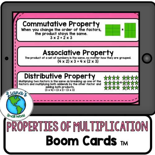 Properties of Multiplication Boom Cards Digital Task Cards | TPT