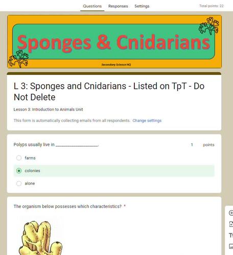 Introduction to Animals Unit Bundle | Advanced Biology | Google Forms