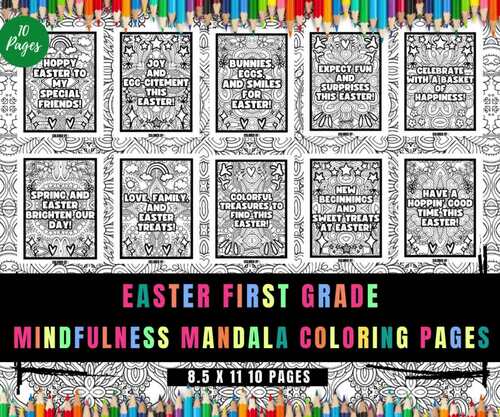 Easter Activities First Grade, Mindfulness Mandala Coloring Sheets, No Prep
