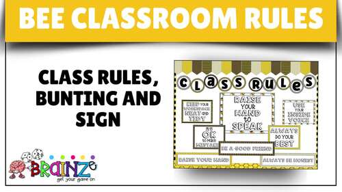 Bee Themed Classroom Rules Posters | Class Expectations & Decor for ...